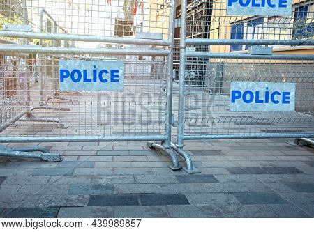 Metal Barrier Police Image & Photo (Free Trial) | Bigstock