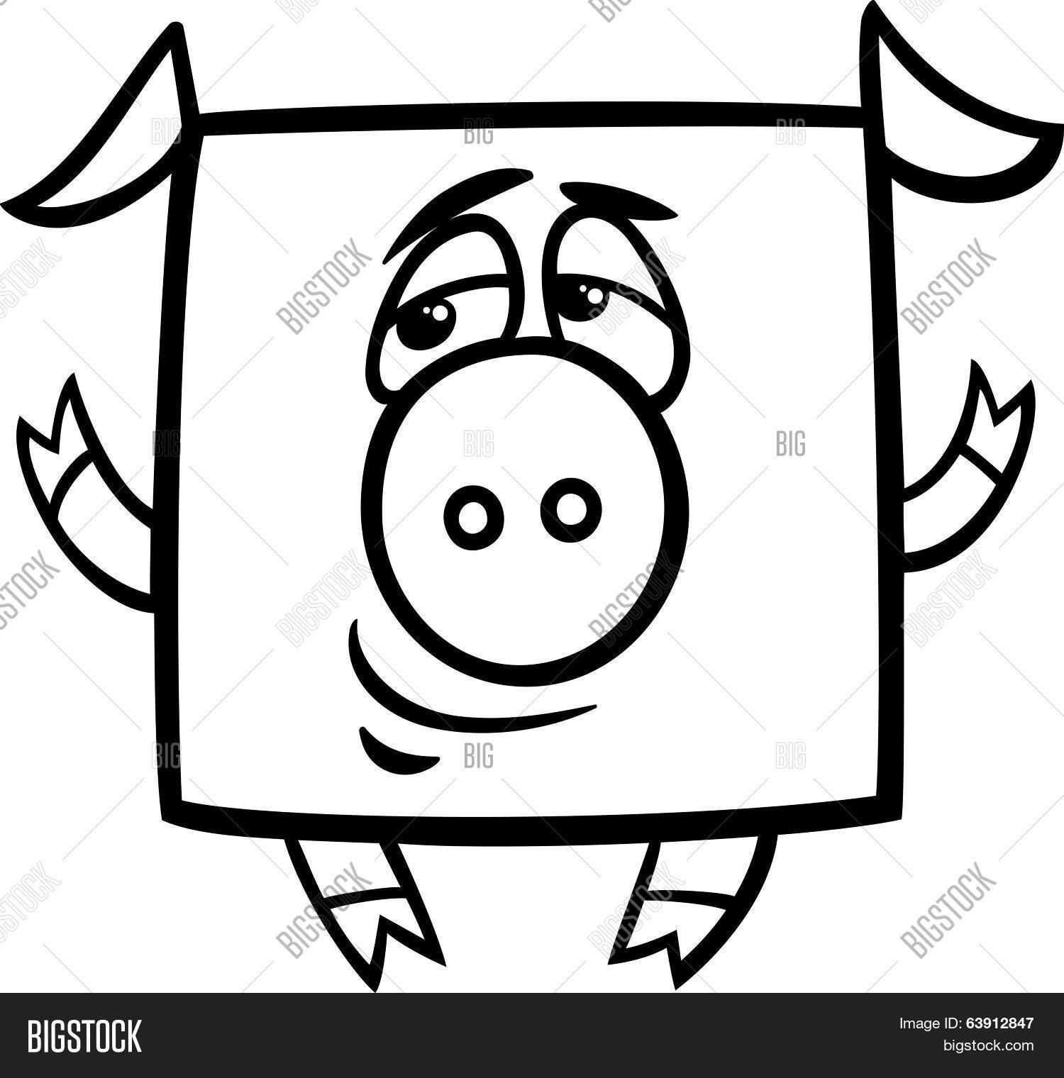 Square Pig Cartoon Vector & Photo (Free Trial) | Bigstock