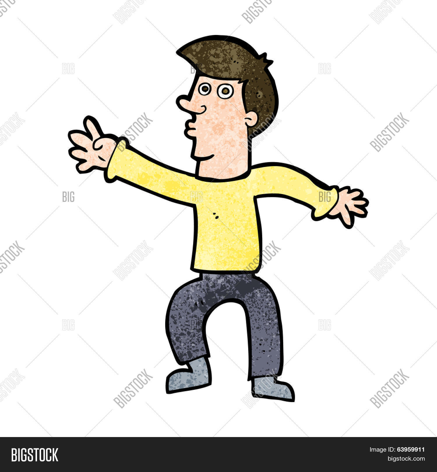 Cartoon Reaching Man Vector & Photo (Free Trial) | Bigstock
