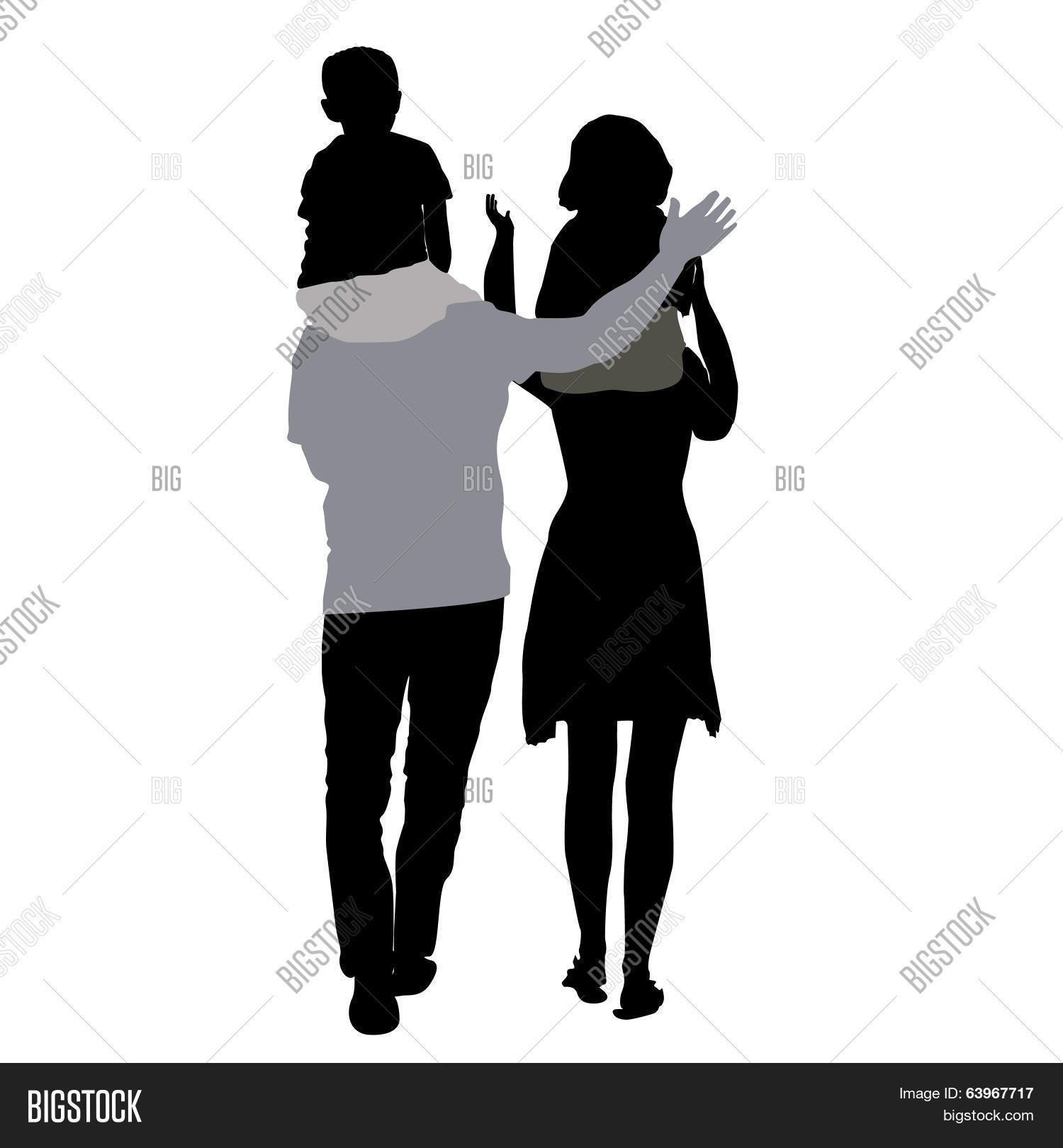 Silhouettes Mom Dad Vector And Photo Free Trial Bigstock