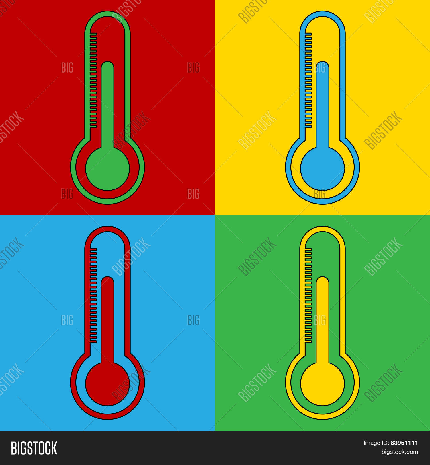 Pop Art Thermometer Vector & Photo (Free Trial) | Bigstock