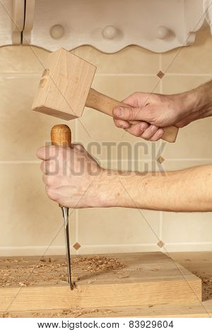 Chisel Mallet Hands Image & Photo (Free Trial) | Bigstock