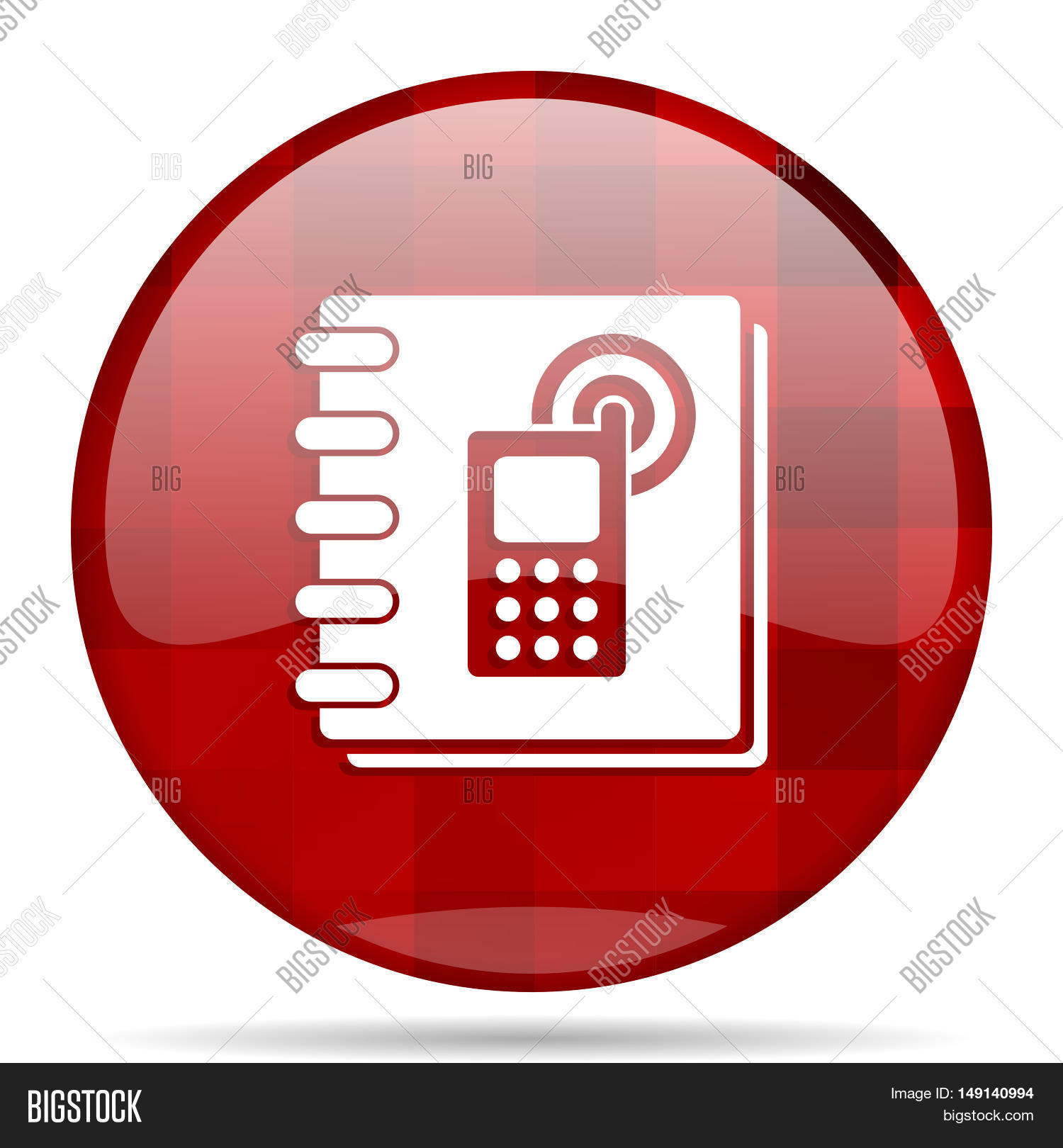 Phonebook Red Round Image & Photo (Free Trial) | Bigstock