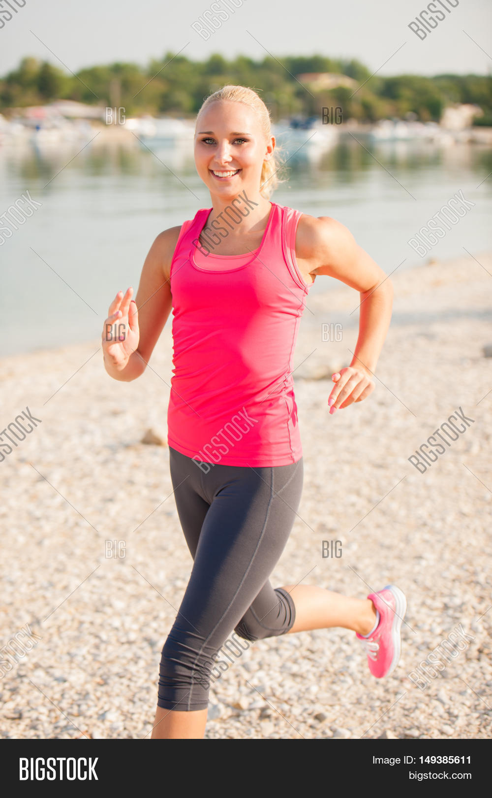 Jogging Th Beach - Image & Photo (Free Trial) | Bigstock