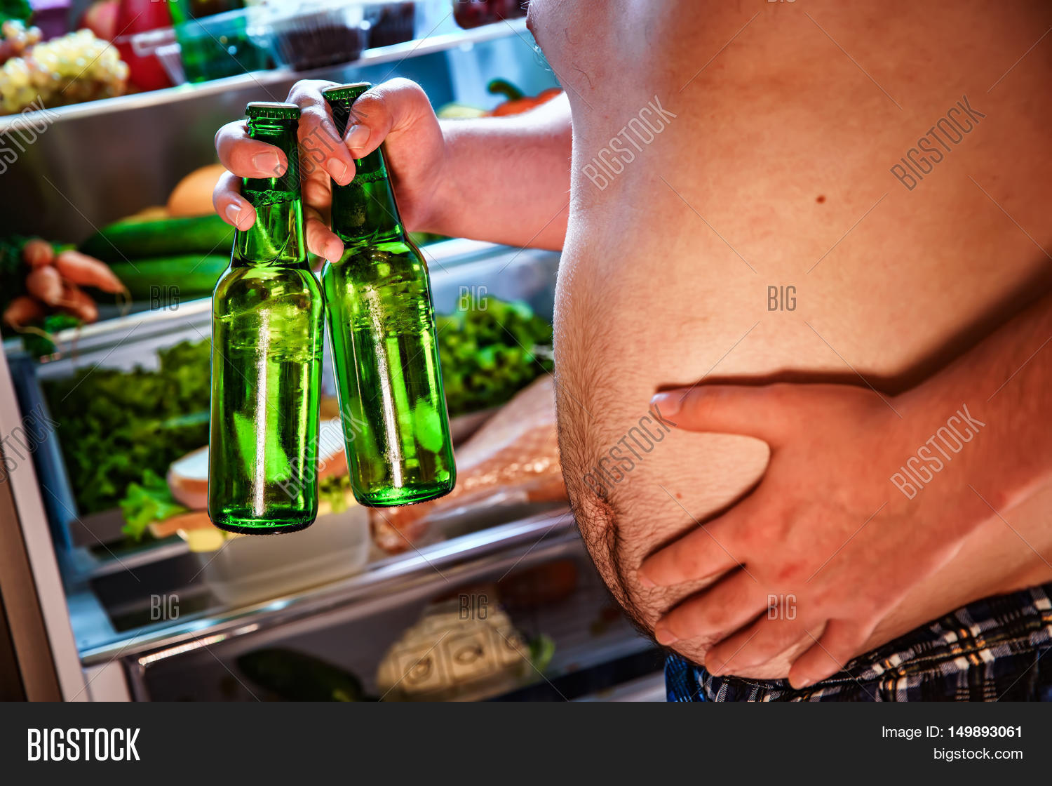 Fat Man Beer His Hand Image & Photo (Free Trial) | Bigstock