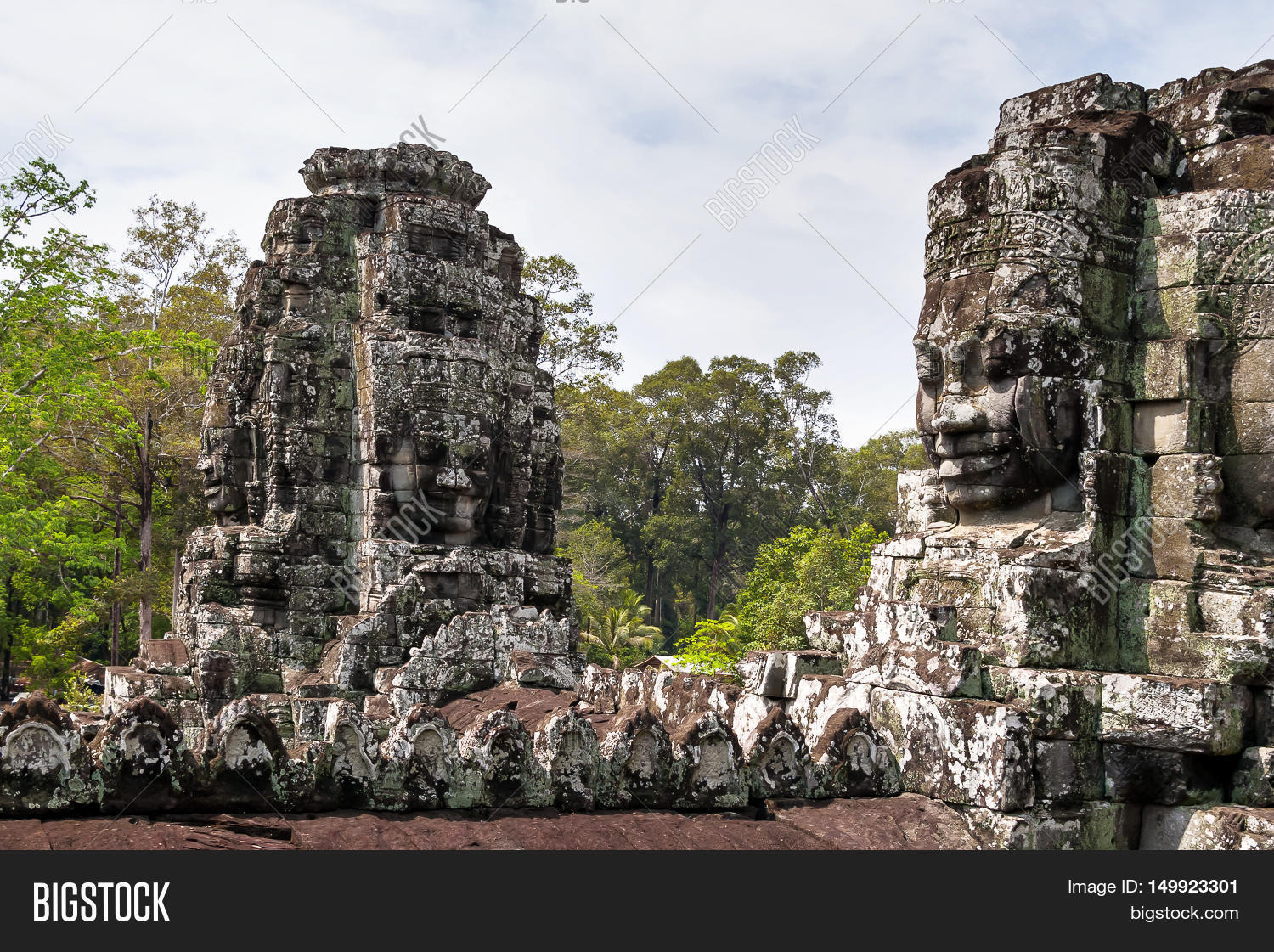 Towers Faces Angkor Image & Photo (Free Trial) | Bigstock