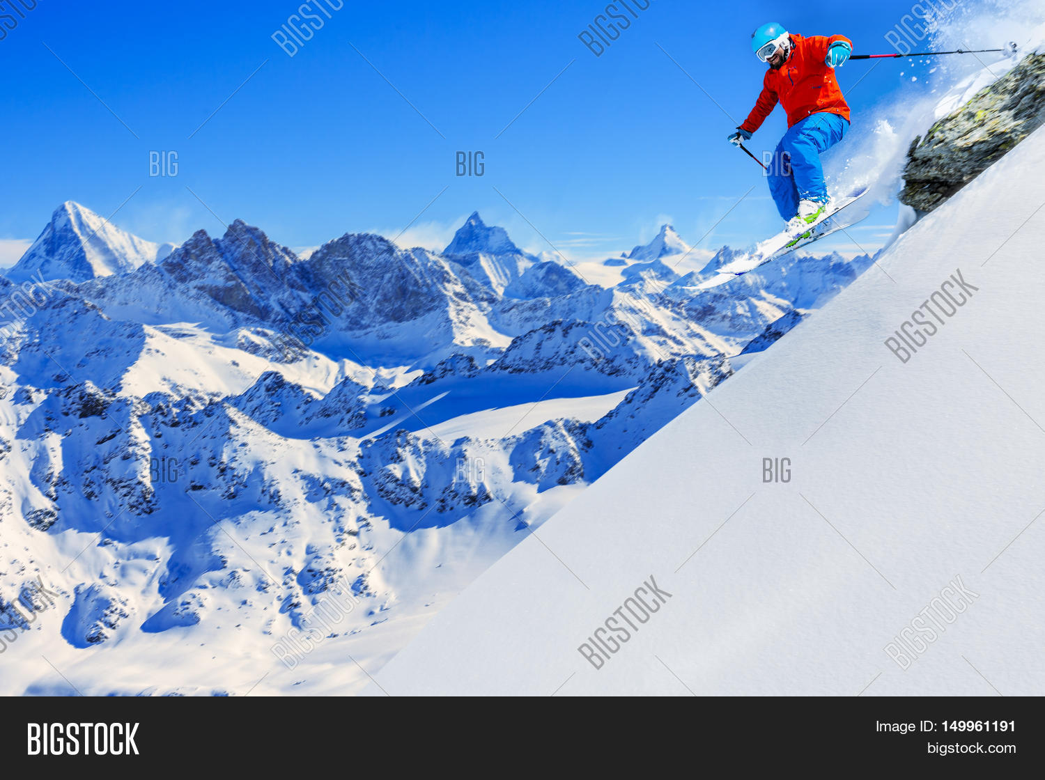 Skiing Amazing View Image & Photo (Free Trial) | Bigstock