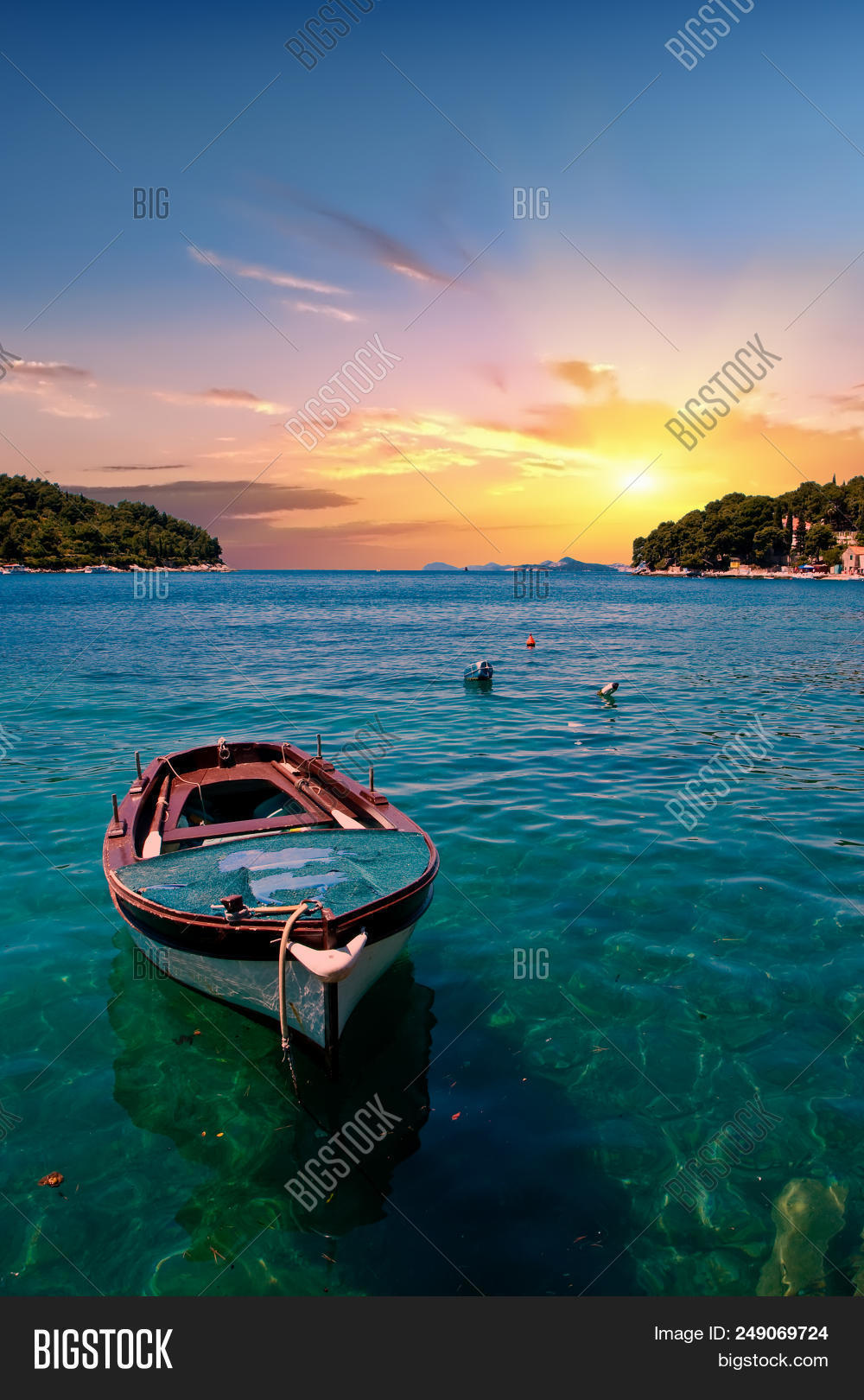 Small Blue Boat On Image & Photo (Free Trial) | Bigstock