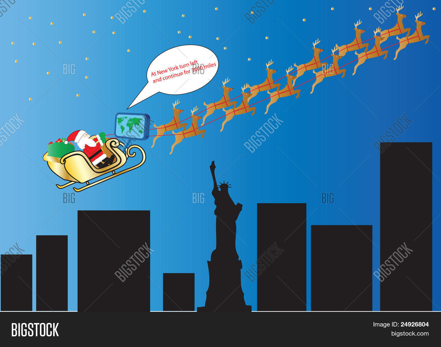 Santa Sat Nav Vector & Photo (Free Trial) | Bigstock
