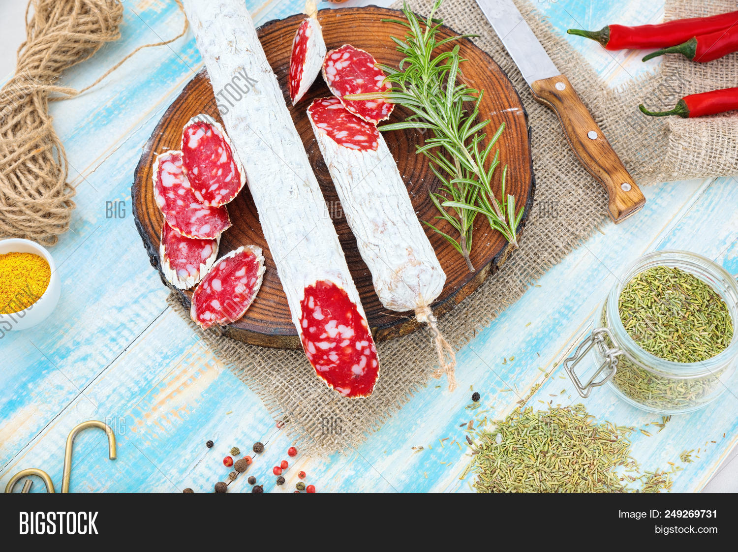 Sliced Cured Sausage Image & Photo (Free Trial) | Bigstock