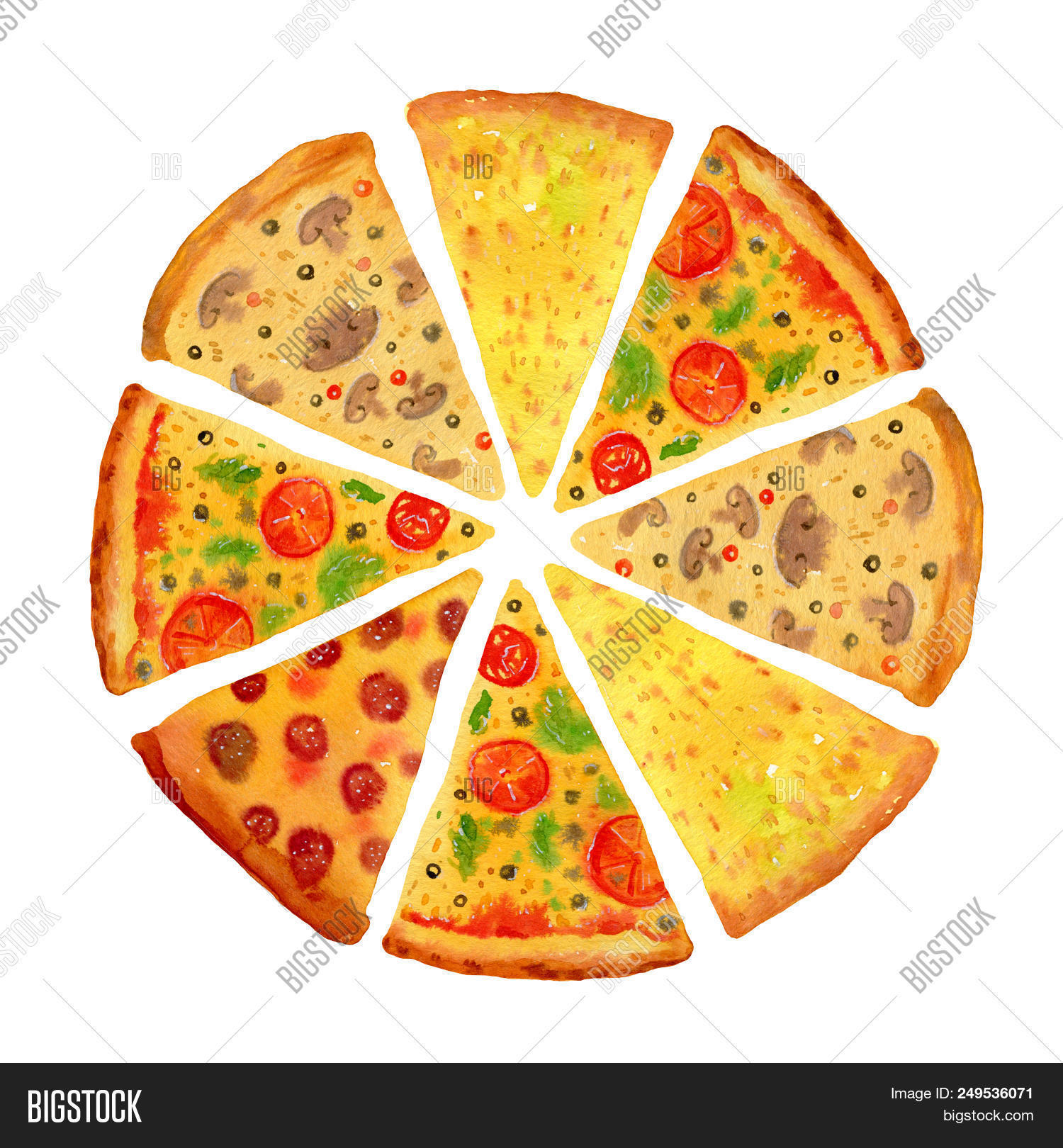 Round Pizza Assorted Image & Photo (Free Trial) | Bigstock