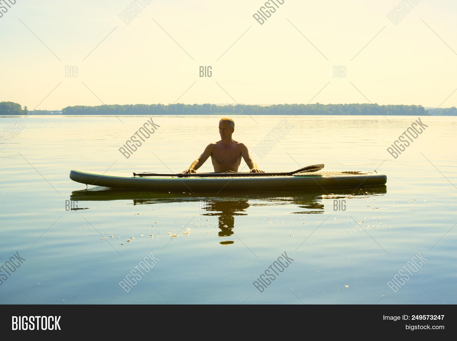 Man Relaxing On Sup Image & Photo (Free Trial) | Bigstock