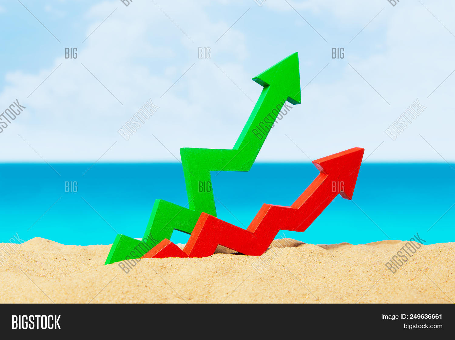 Beach Sea Arrow Chart Image & Photo (Free Trial) | Bigstock