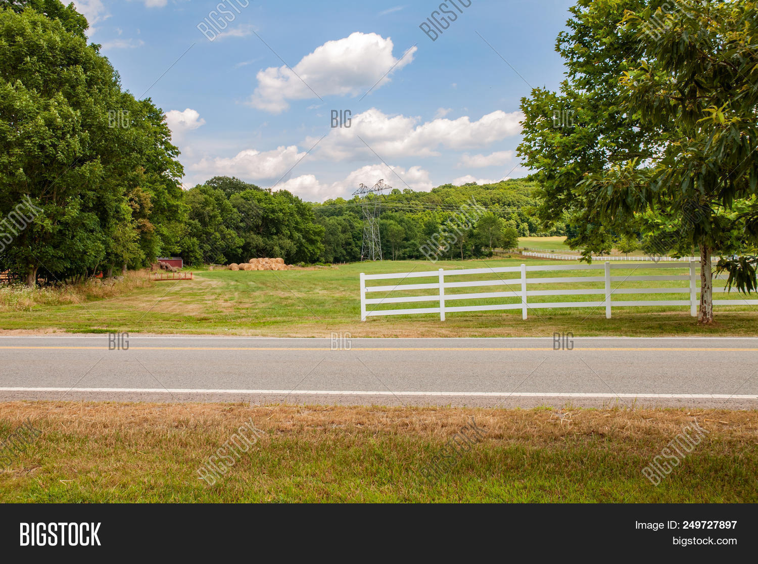 Fence Along Farm Road Image & Photo (Free Trial) | Bigstock