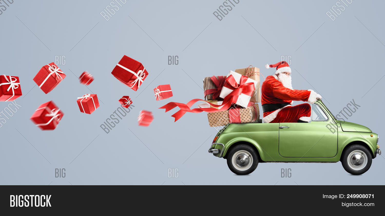 Santa Claus On Car Image & Photo (Free Trial) | Bigstock