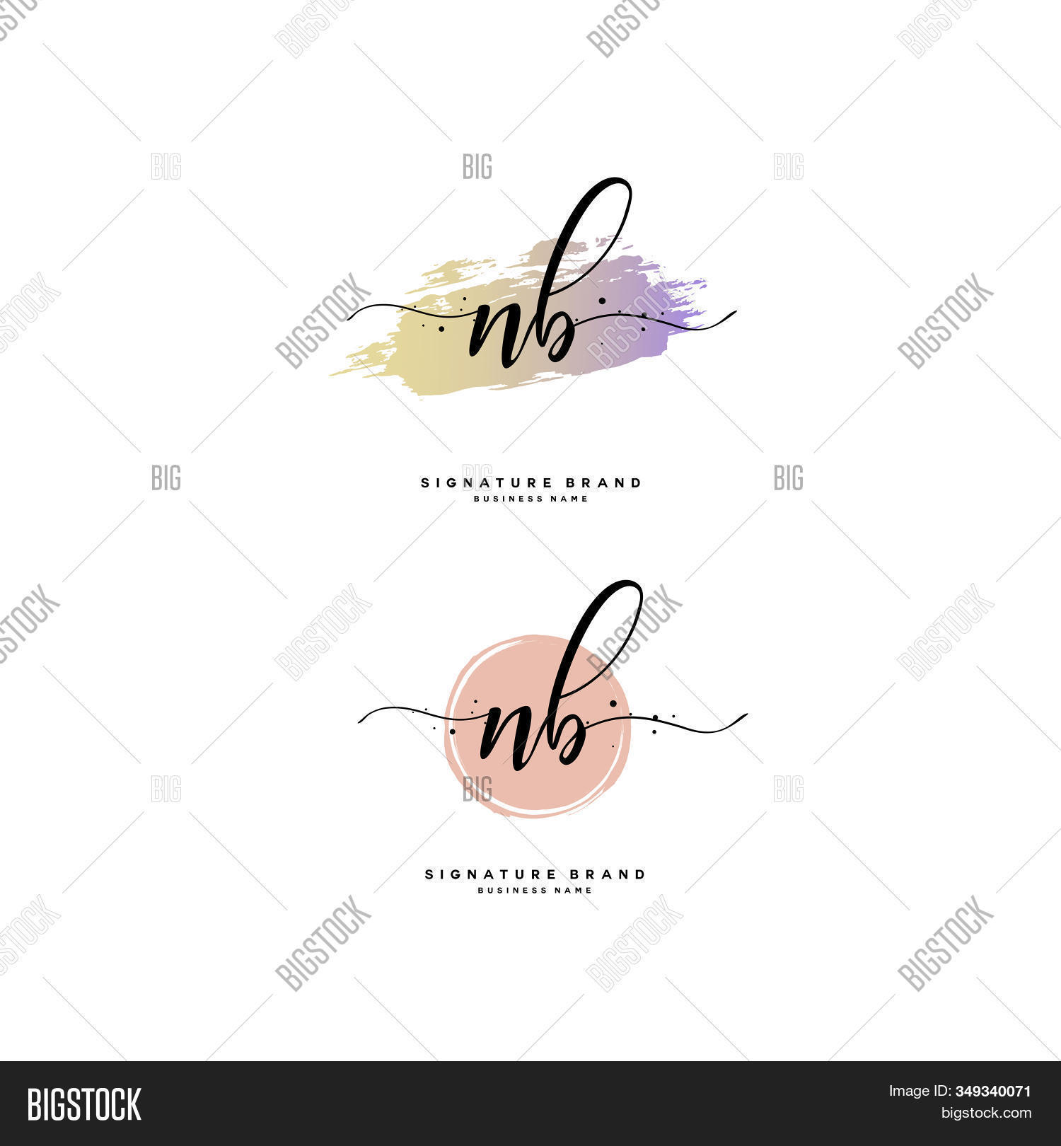 N B Nb Initial Letter Vector & Photo (Free Trial) | Bigstock