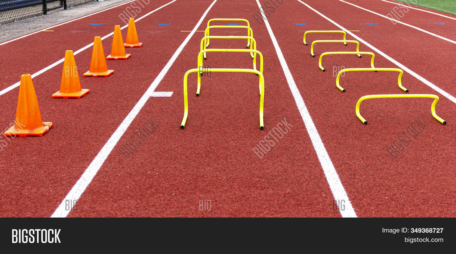 Hurdles On A Track Side View