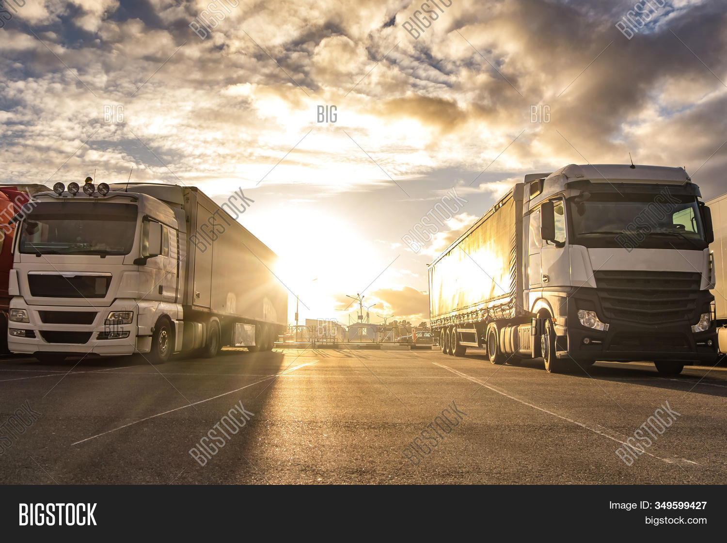 Trucks Row Containers Image & Photo (Free Trial) | Bigstock