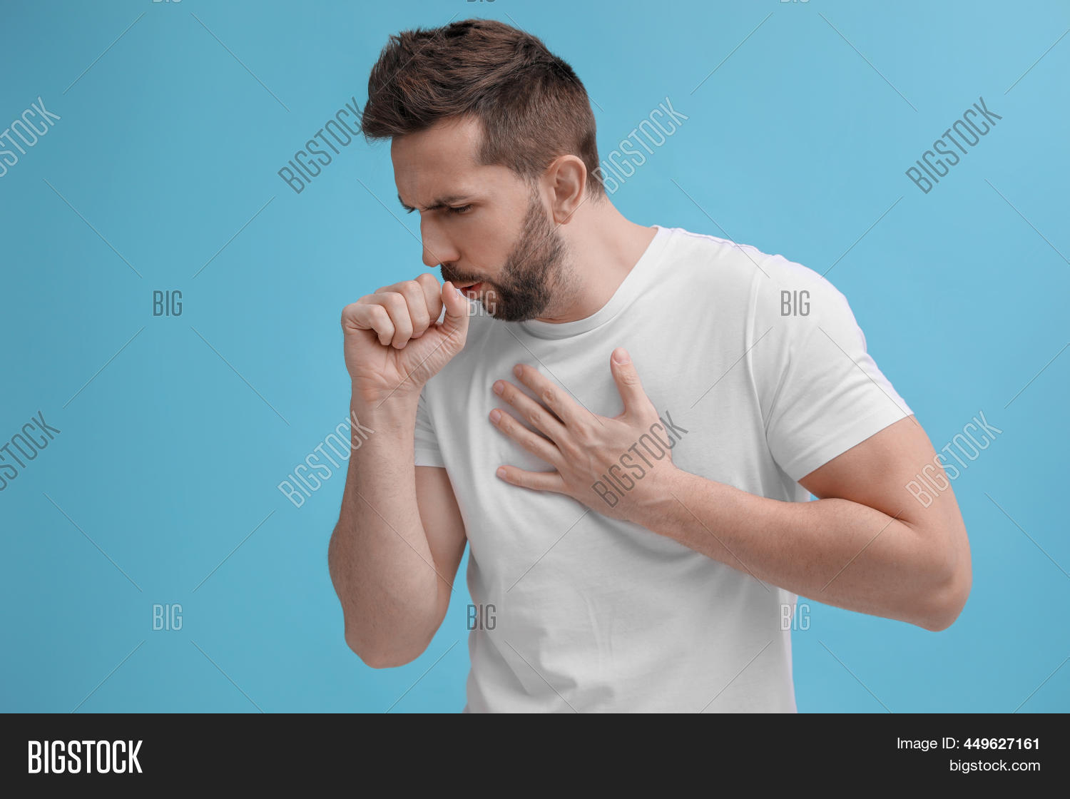 Man Coughing On Light Image & Photo (Free Trial) | Bigstock