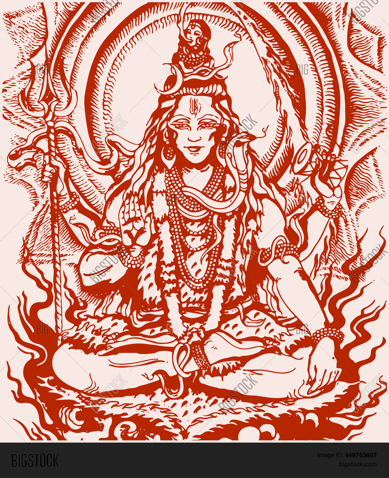 Sketch Hindu Powerful Vector & Photo (Free Trial) | Bigstock