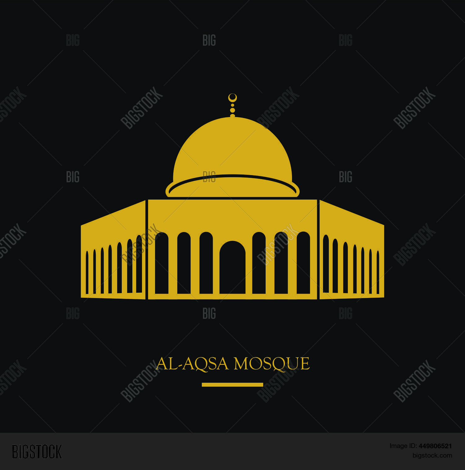 Al Aqsa Mosque Vector Vector & Photo (Free Trial) | Bigstock