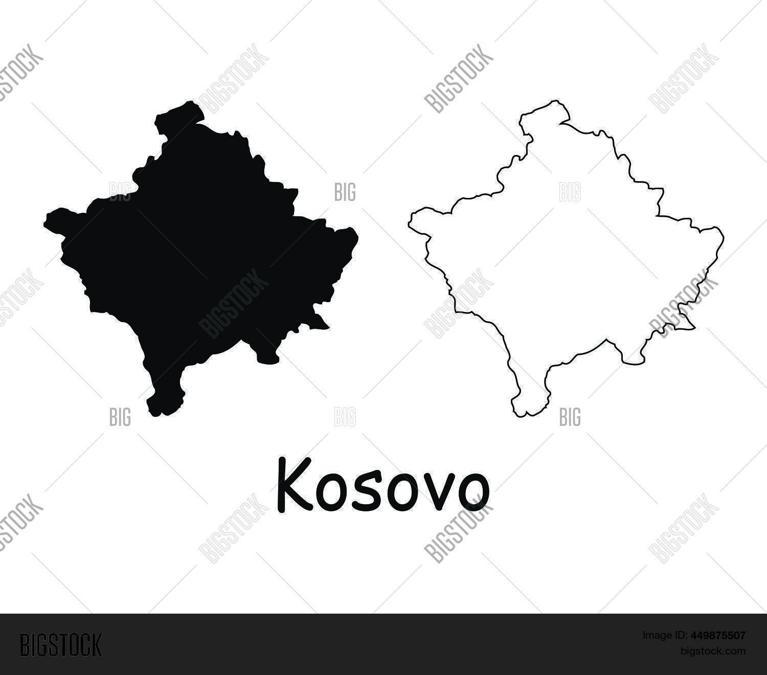 Kosovo Map. Kosovar Vector & Photo (Free Trial) | Bigstock