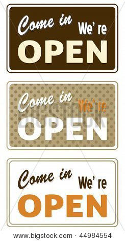 Set Retro Open Signs Vector & Photo (Free Trial) | Bigstock