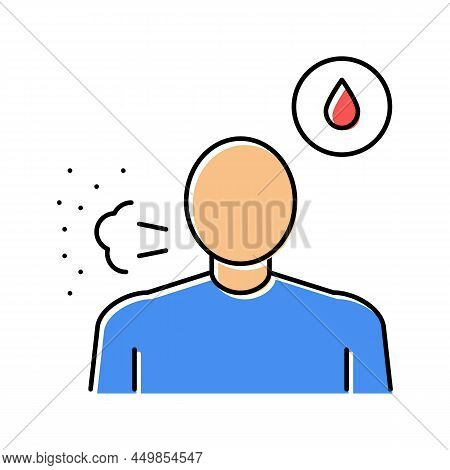 Dry Cough Blood Color Vector & Photo (Free Trial) | Bigstock