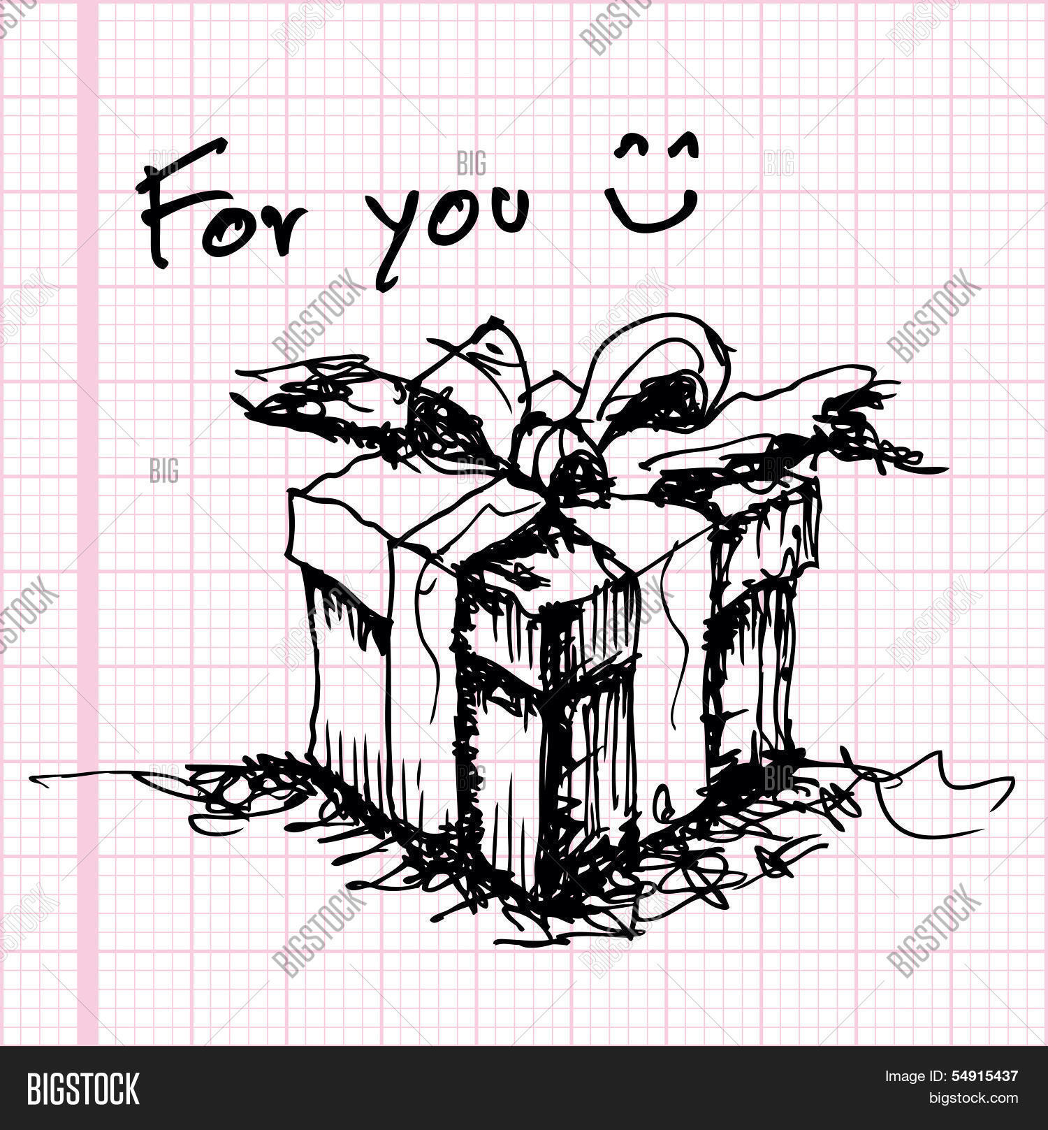 Sketch Drawing Gift Vector & Photo (Free Trial) | Bigstock
