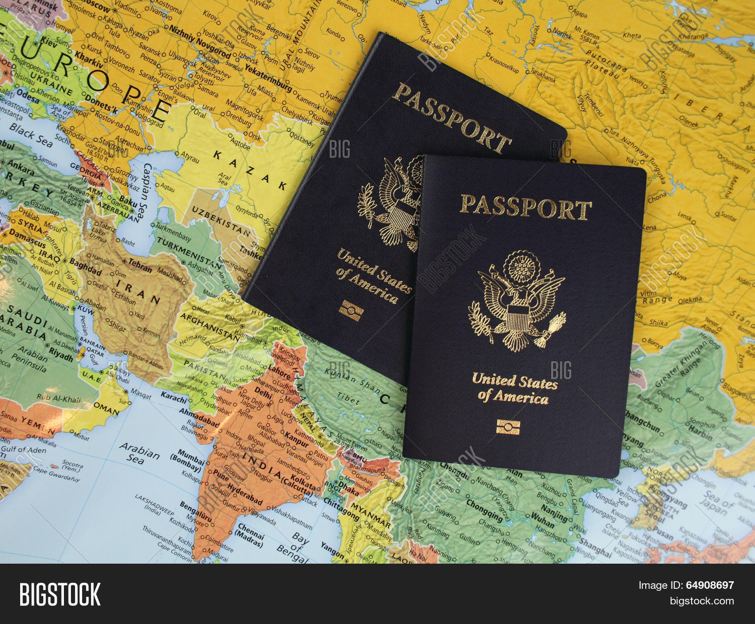Two Passports On Map Image & Photo (Free Trial) | Bigstock