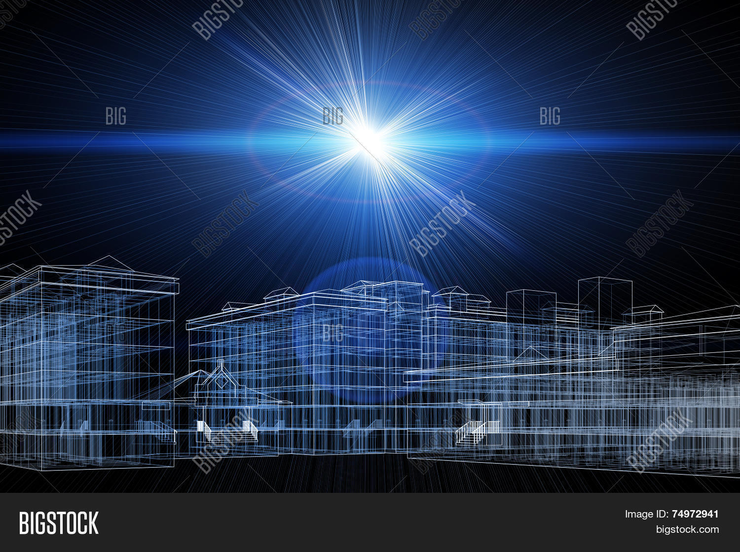 Wire-frame Buildings Image & Photo (Free Trial) | Bigstock