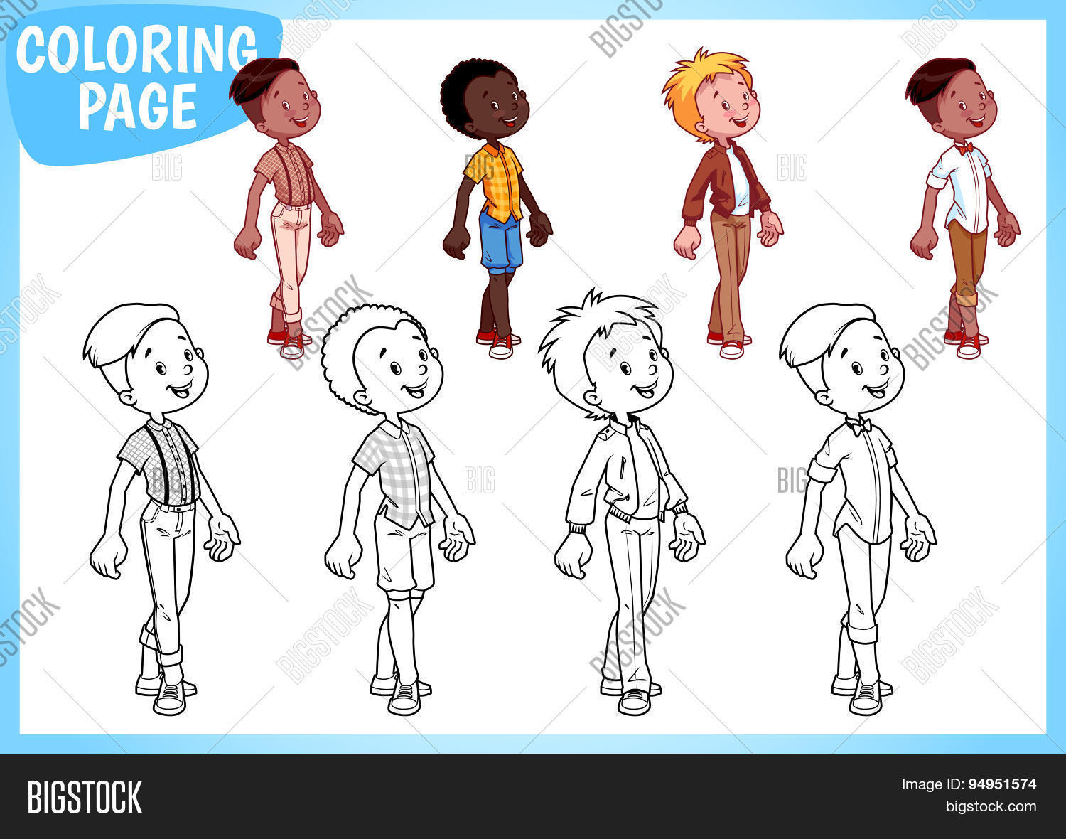 Coloring Page. Four Image & Photo (Free Trial) | Bigstock
