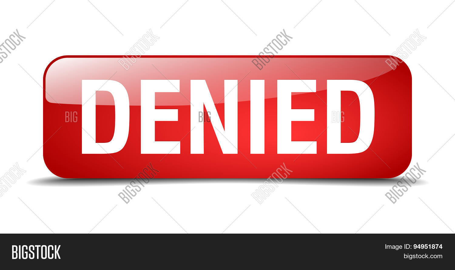 Denied Red Square 3D Vector & Photo (Free Trial) | Bigstock