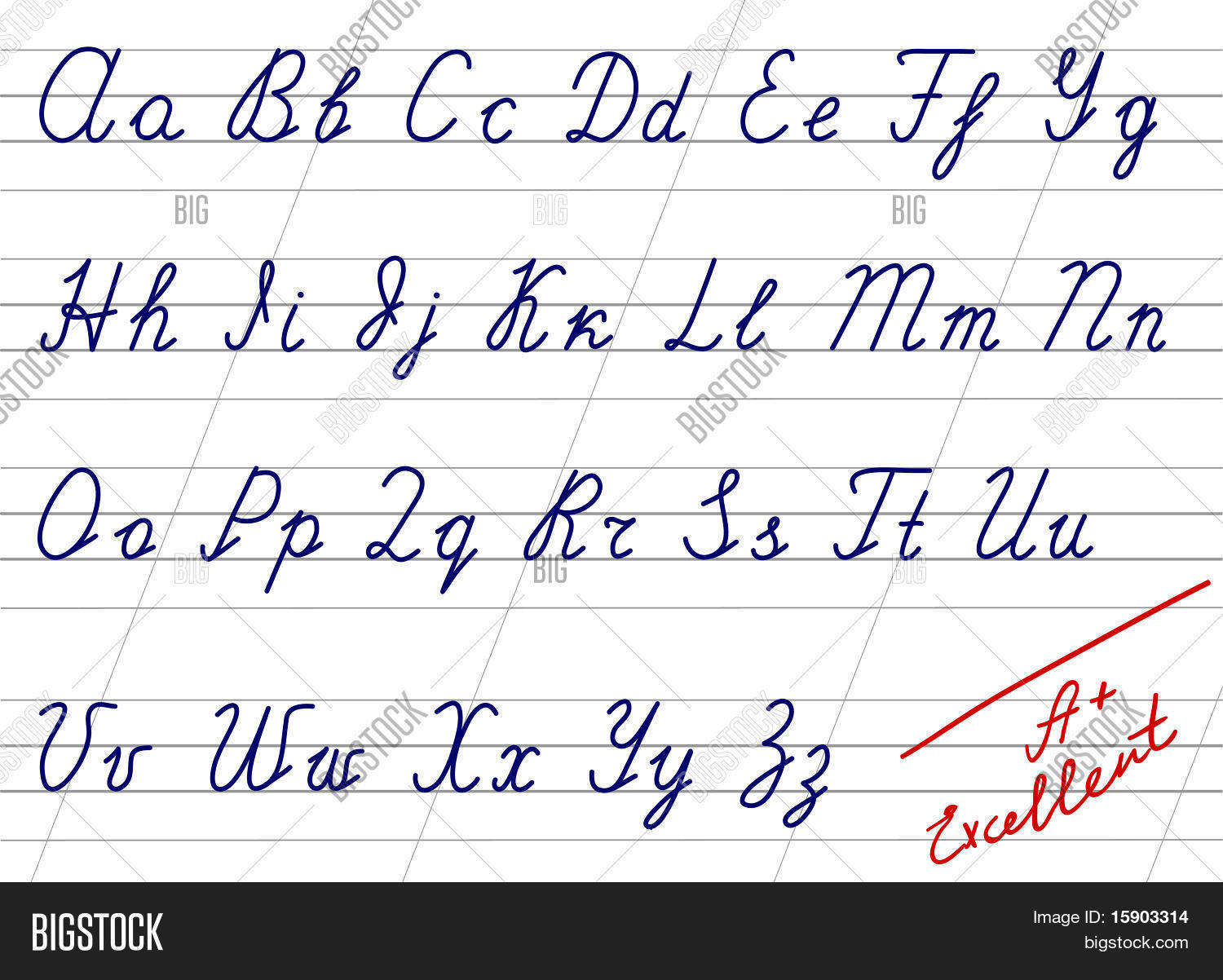 Vector y foto Alfabeto Cursivo (prueba gratis) | Bigstock