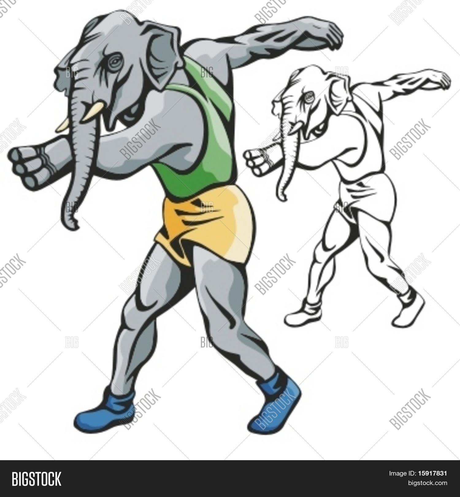 Elephant Mascot Sport Vector & Photo (Free Trial) | Bigstock