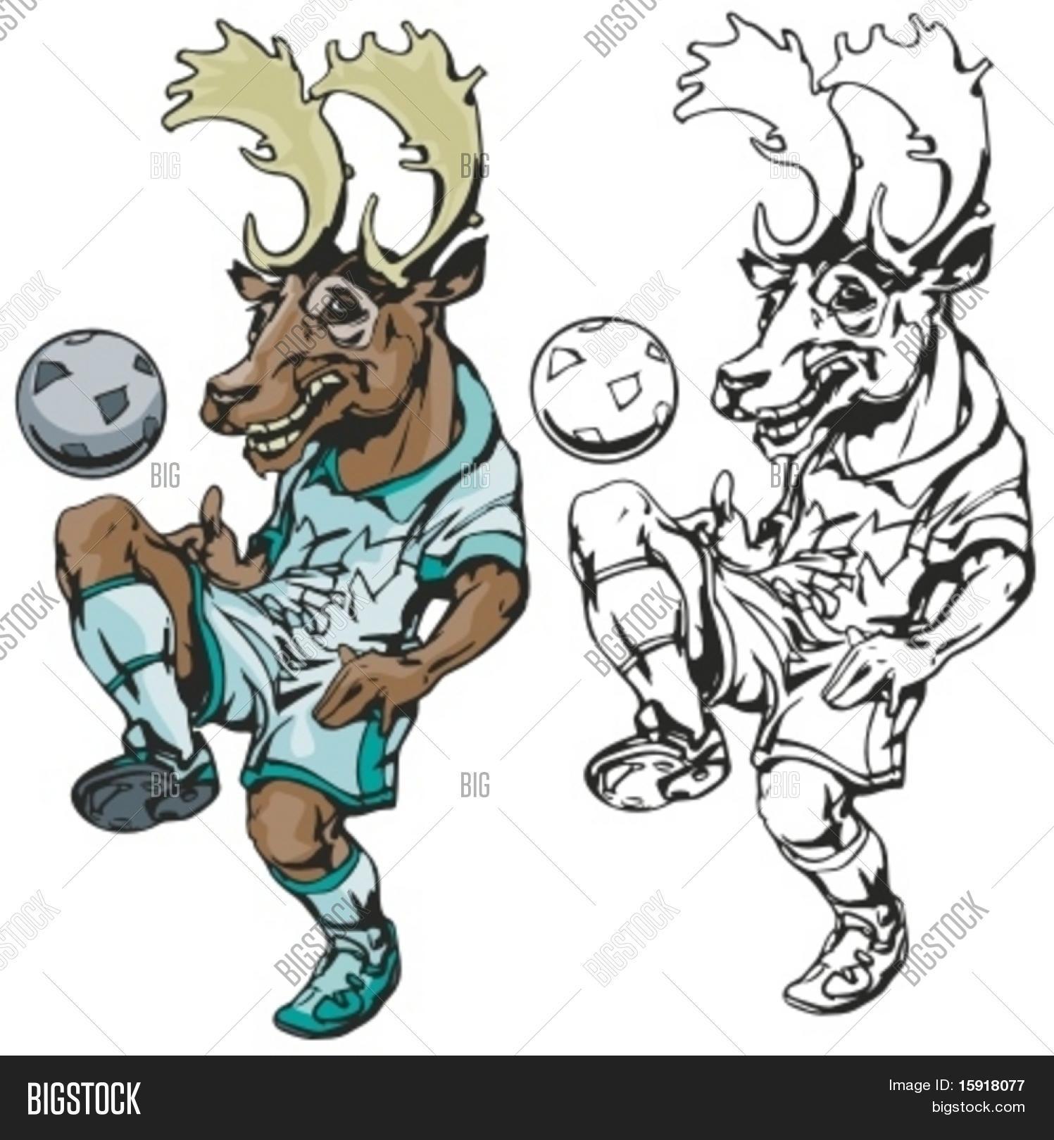 Elk Soccer Mascot. Vector & Photo (Free Trial) | Bigstock