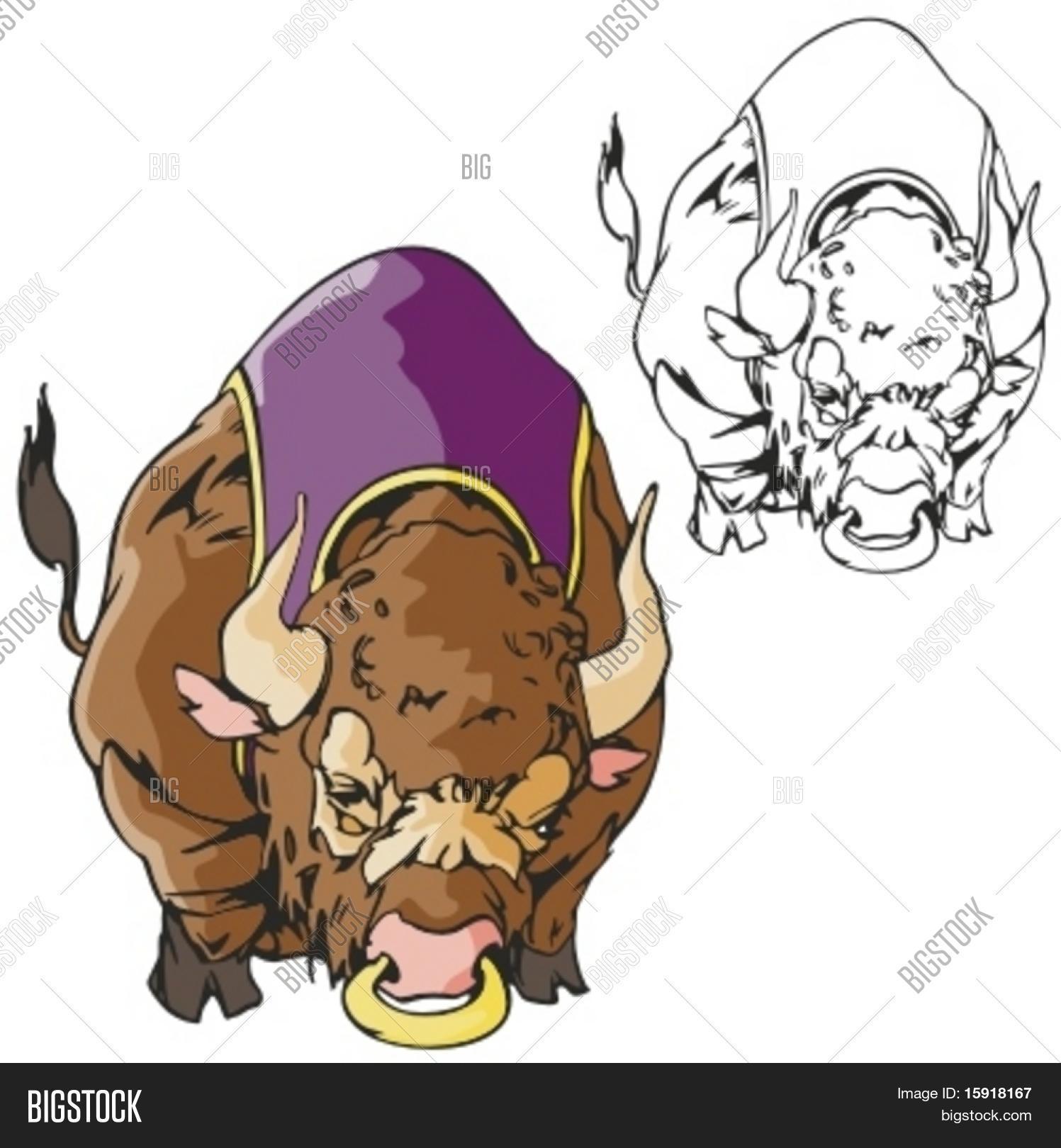 Bull Rodeo Mascot. Vector & Photo (Free Trial) | Bigstock