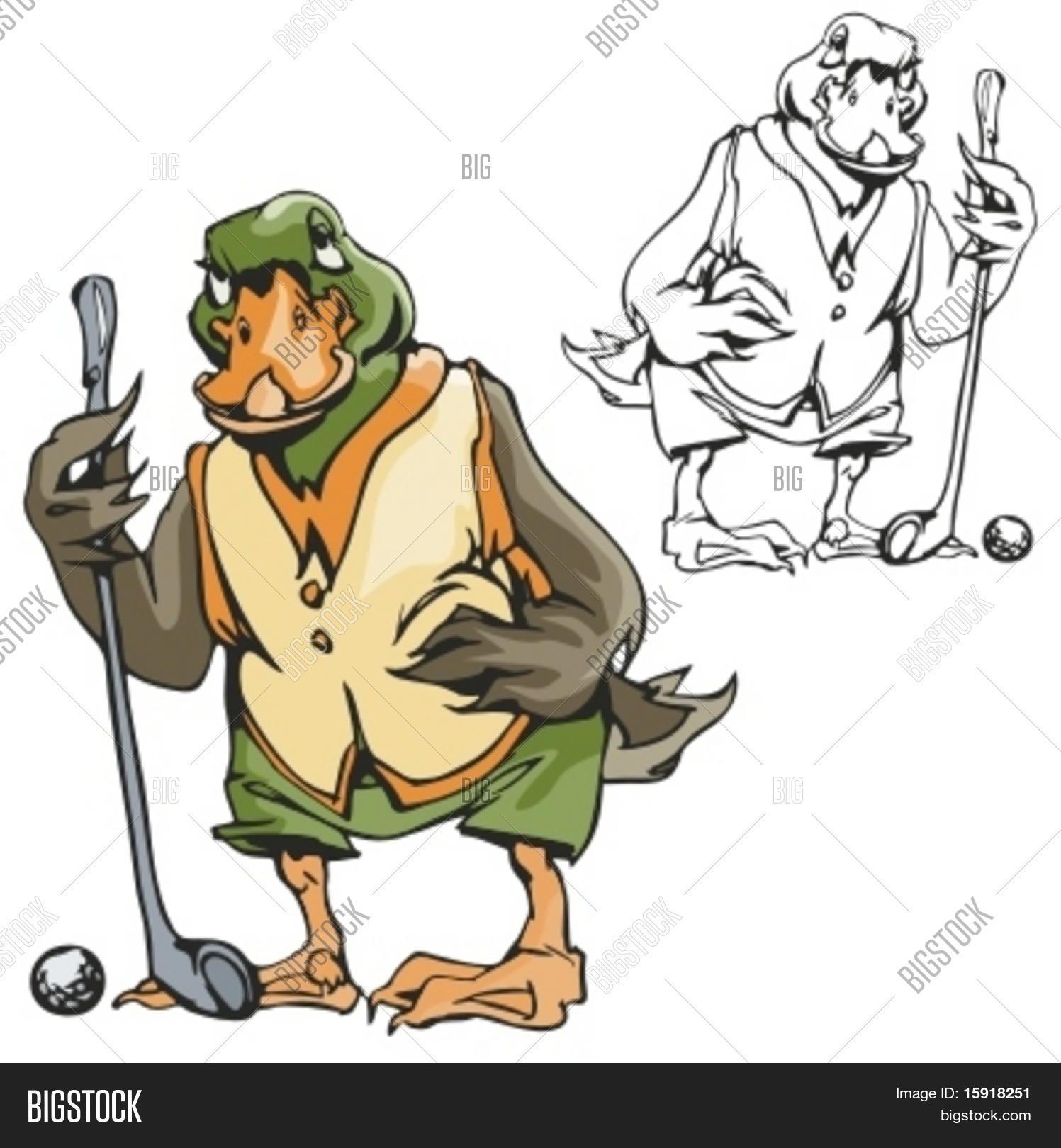 Duck Golf Mascot. Vector & Photo (Free Trial) | Bigstock