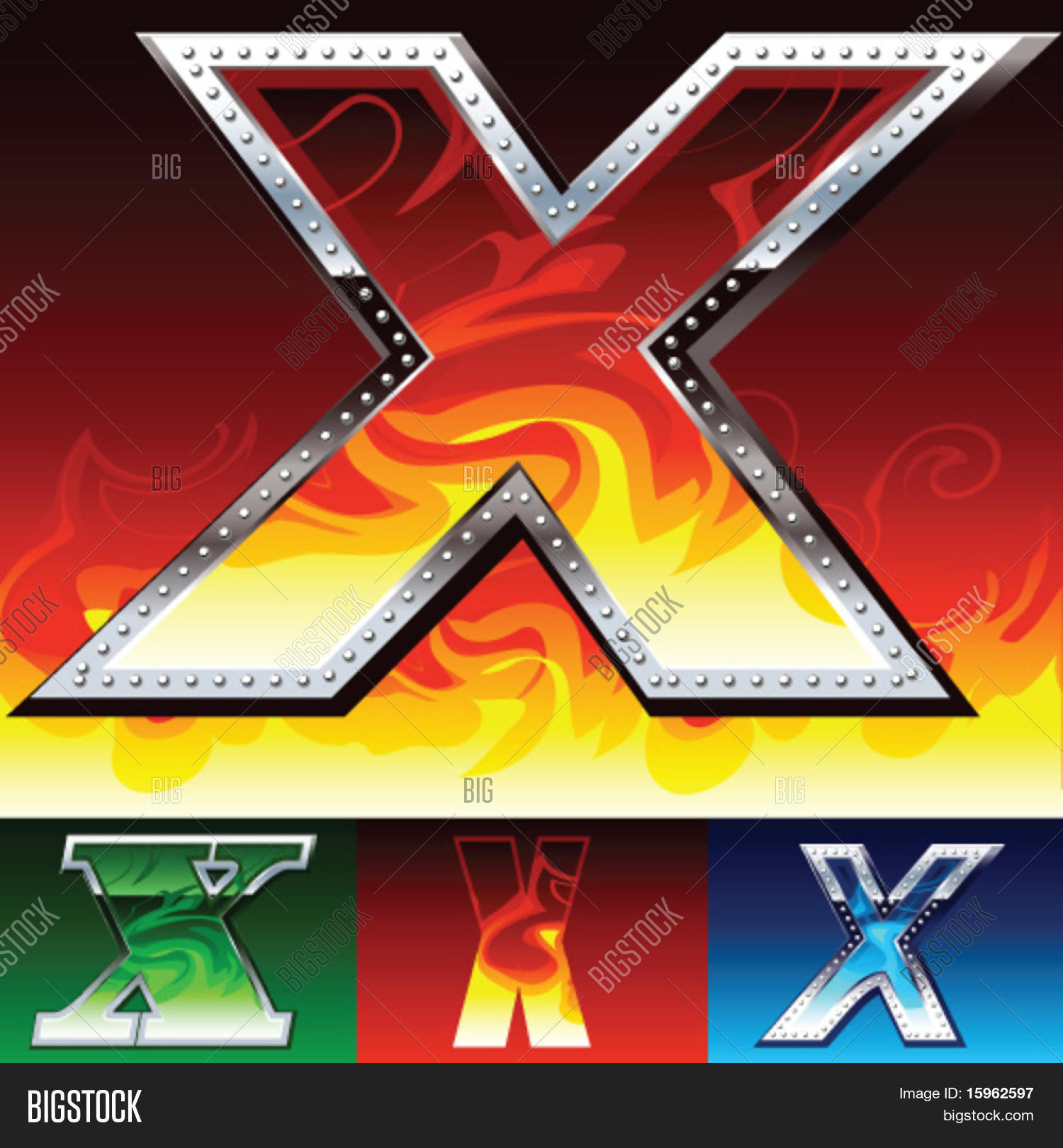 Vector y foto Fuego Y Metal Font (prueba gratis) | Bigstock