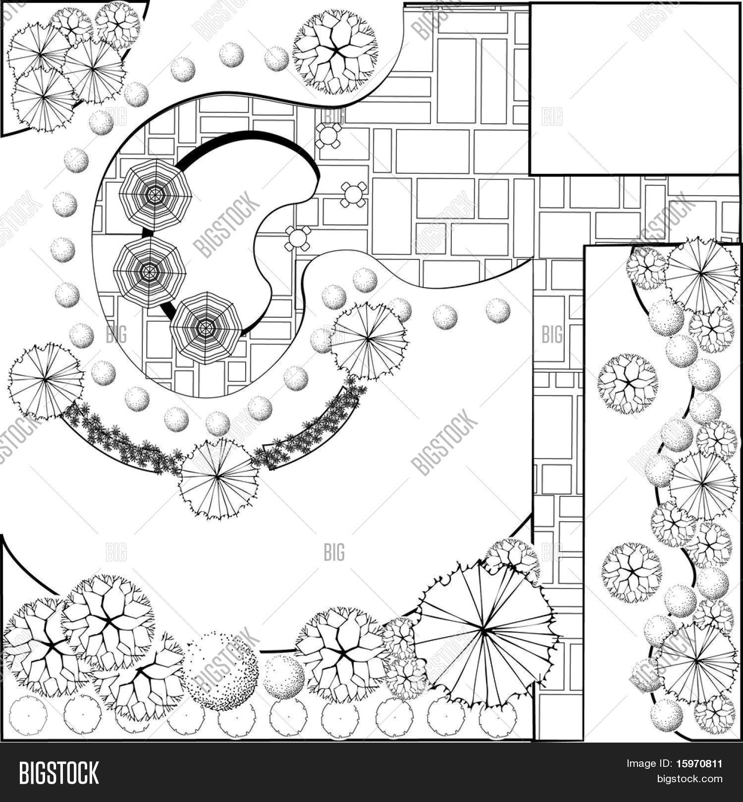 Plan Landscape Garden Vector & Photo (Free Trial) | Bigstock