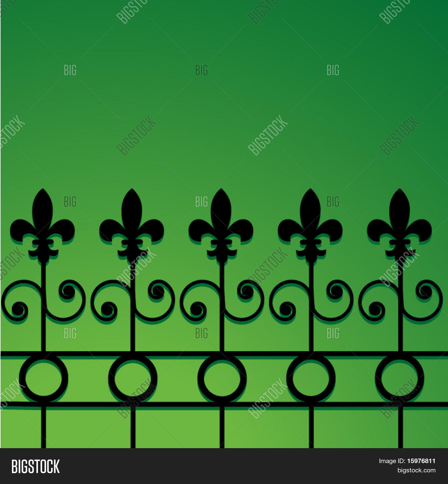 Wrought Iron Fence Vector & Photo (Free Trial) | Bigstock