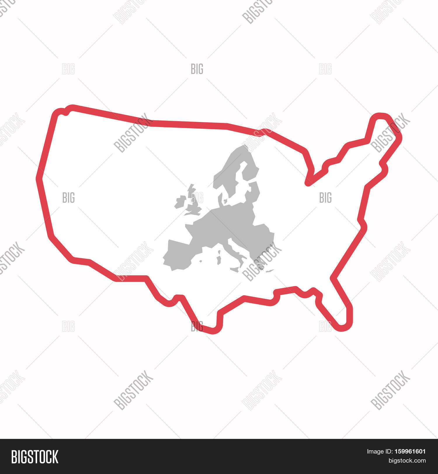 Isolated Map Usa Map Vector & Photo (Free Trial) | Bigstock