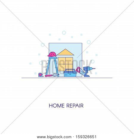Home Repair Line Art Vector & Photo (Free Trial) | Bigstock