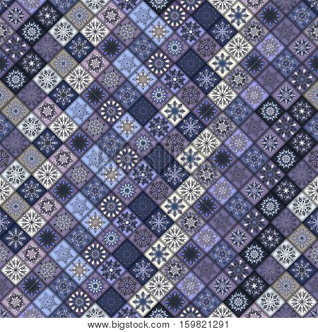 Vintage Seamless Pattern With Tile Patchwork Elements. - Stock Image ...