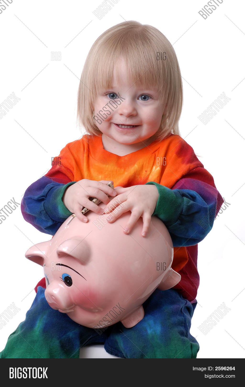 Toddler Holding Piggy Image & Photo (Free Trial) | Bigstock