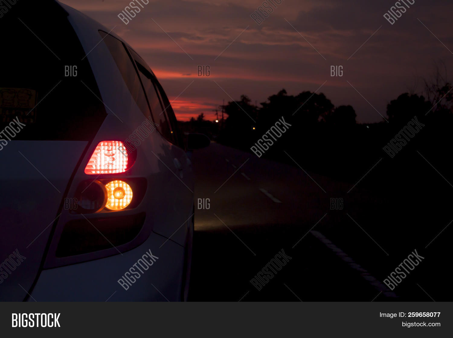 Car Stop On Road Image & Photo (Free Trial) | Bigstock