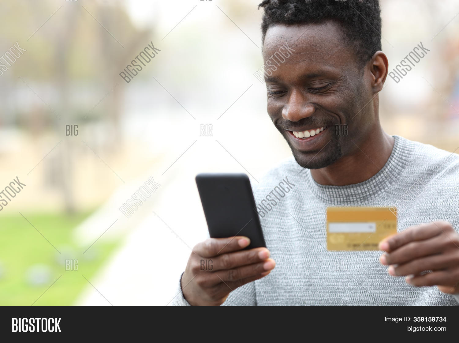 Happy Black Man Paying Image & Photo (Free Trial) | Bigstock