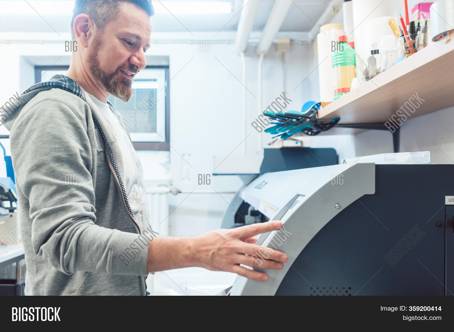 Man Working On Large Image & Photo (Free Trial) | Bigstock