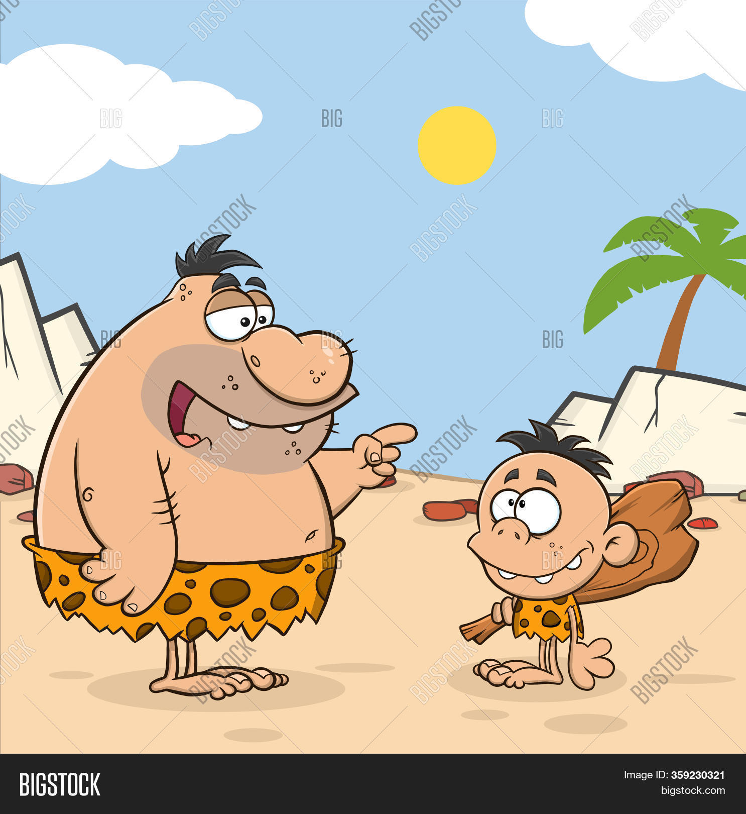 Caveman Father Talking Image & Photo (Free Trial) | Bigstock