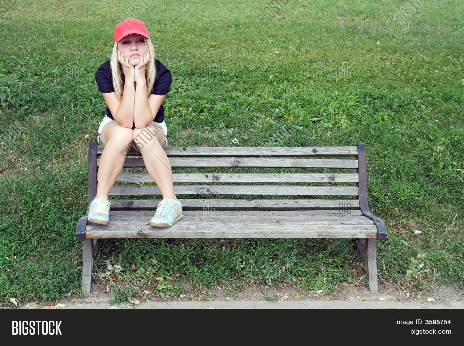 Girl On Bench Image & Photo (Free Trial) | Bigstock